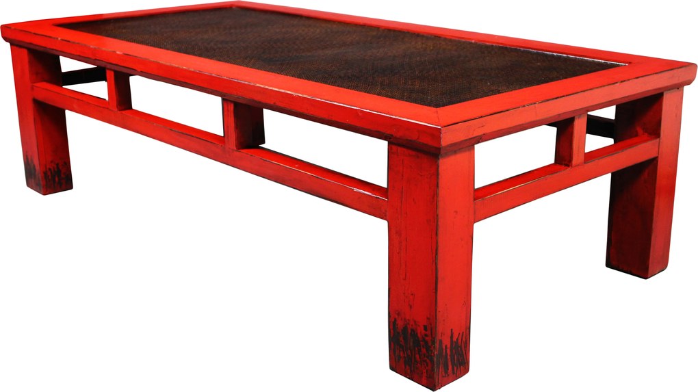 Konferenční stůl červený 160x46x80