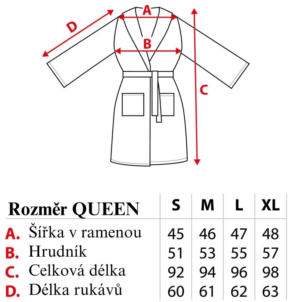Dámský fleecový župan COMFORT QUEEN vel. XL světle šedý