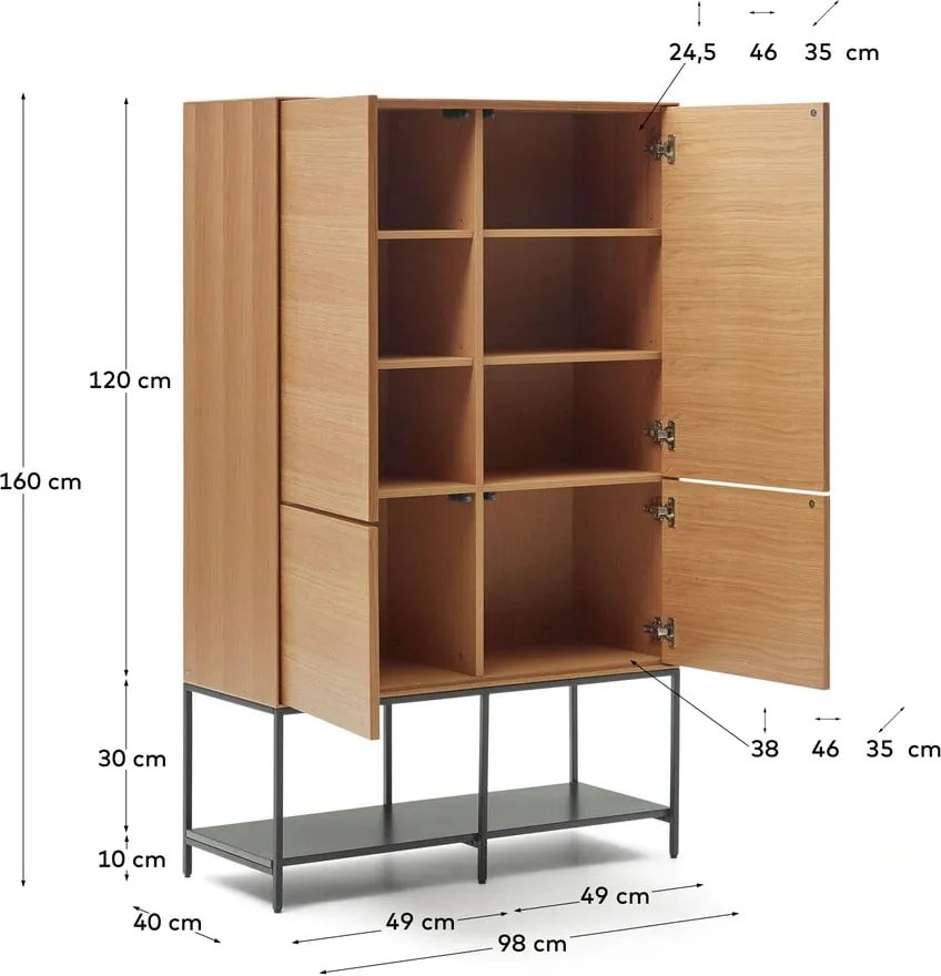 Skříňka v dekoru dubu v přírodní barvě 97,5x160 cm Vedrana – Kave Home