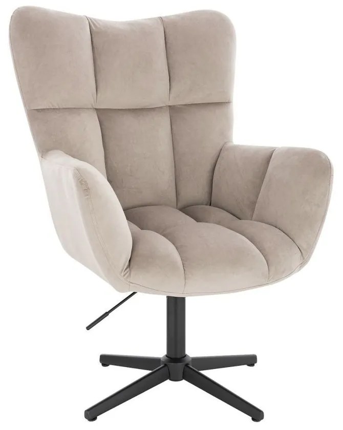 LuxuryForm DESIGN Otočné křeslo AURORA VELUR na černém kříži - latte