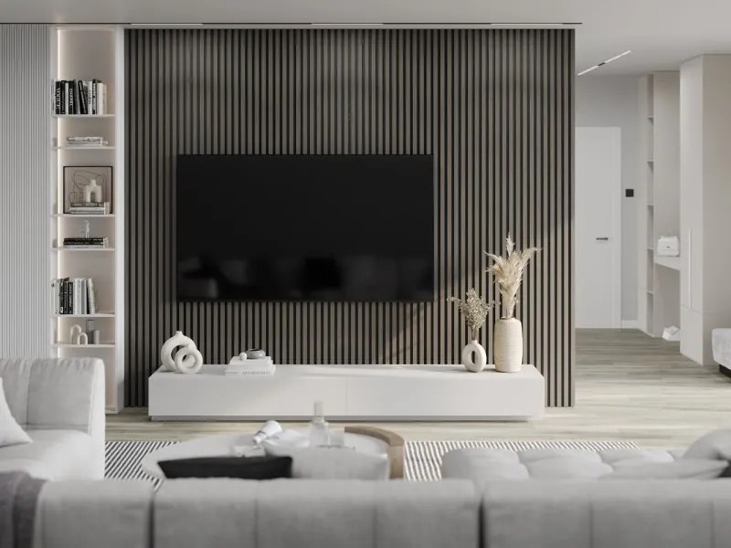 Mexen Lam-B, akustické stěnové lamely 275 × 30 cm, HDF deska 4 mm, technická dýha, dub onyxový, S100-275307-3015-010