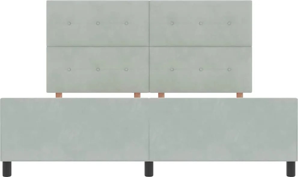 Postel s boxspringem s čelo Světle šedá 180 x 200 cm samet 3344957