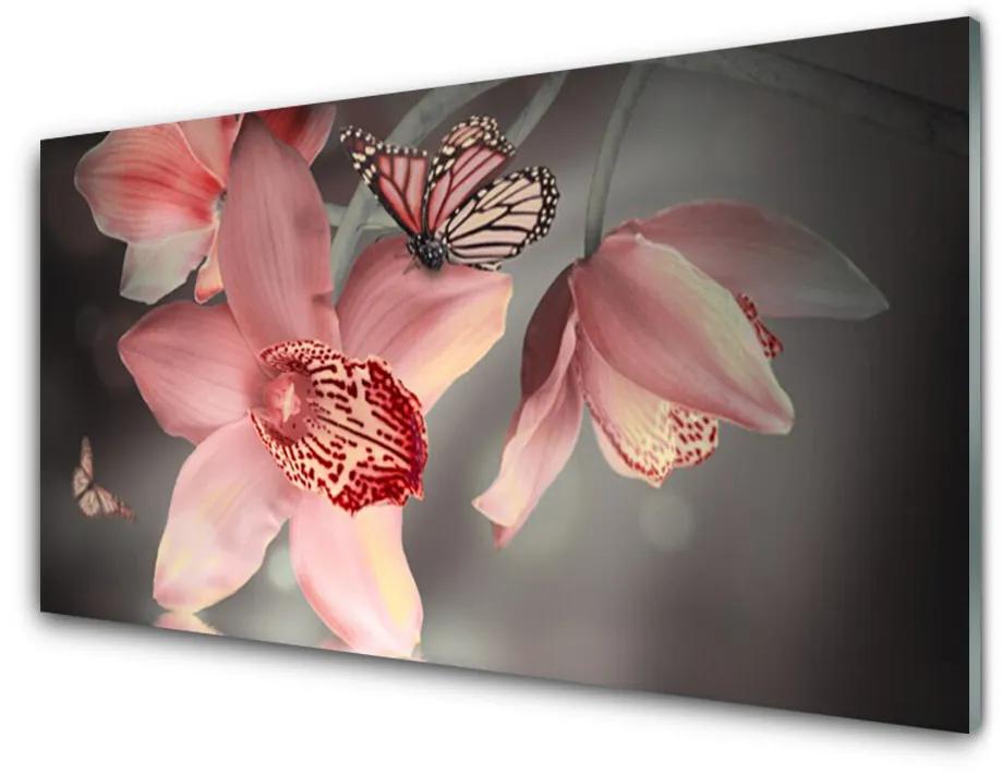 Obraz na skle Květiny 140x70 cm