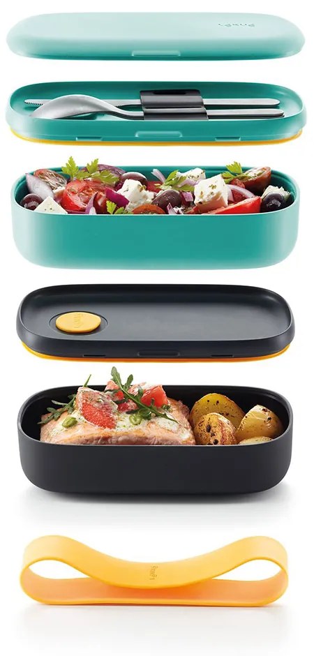 Svačinový box Lékué Lunch Box To Go | tyrkysový