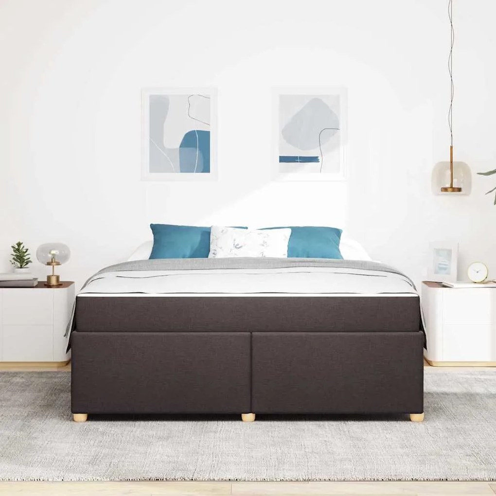 Rám postele s matrací Tmavě hnědá 180 x 200 cm textil 3399373