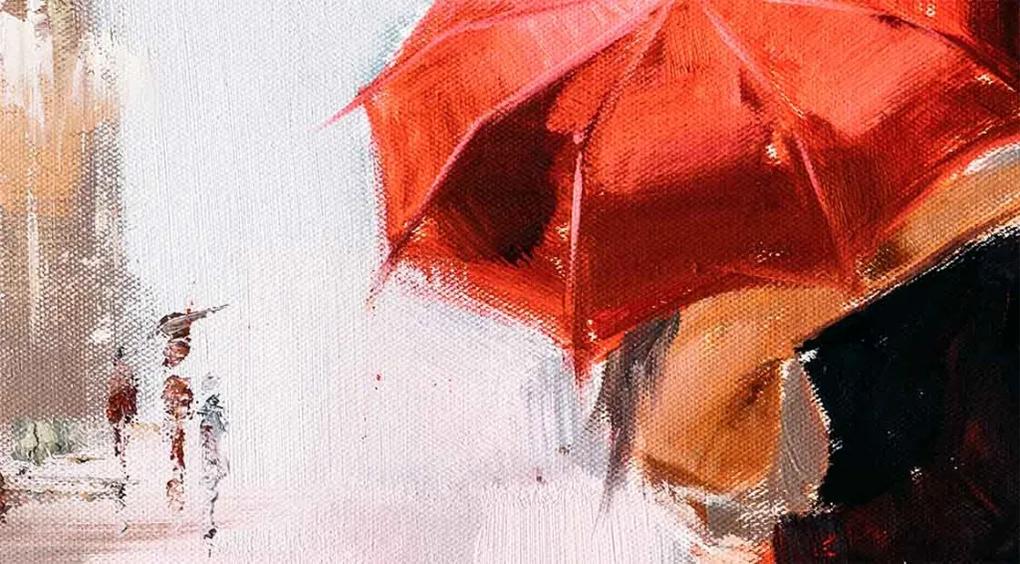 Obraz Láska pod deštníkem Velikost (šířka x výška): 60x70 cm