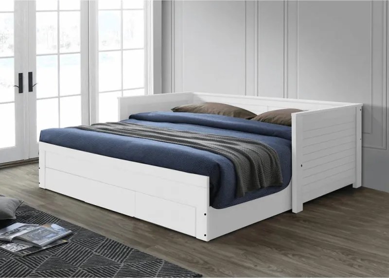 Rozkládací postel 90/180x200, bílá, GORETA Kondela 0000252396