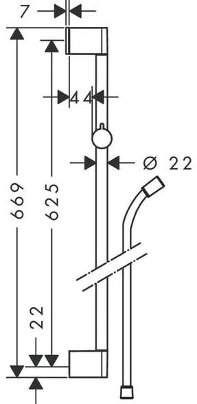 Hansgrohe Croma Sprchová tyč Croma 65 cm se sprchovou hadicí 26503000