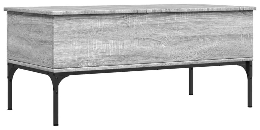 Konferenční stolek šedý sonoma 100 x 50 x 45 cm kompozit a kov - Default Title