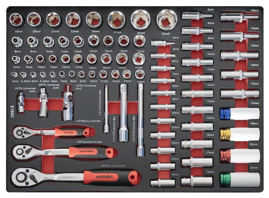 Dílenský vozík s nářadím | 7 zásuvek | 299 ks Matabro MB-TC04
