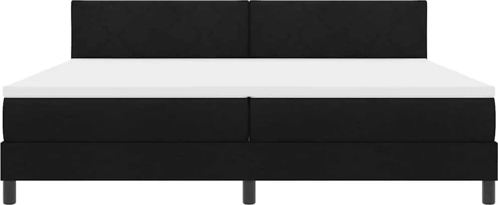 Postel s boxspringem s čelo Černý 200 x 200 cm textil 3338792