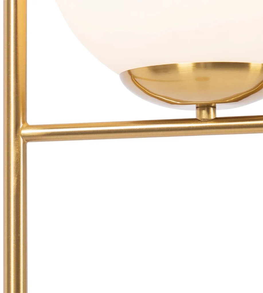 Stojací lampa ve stylu Art Deco zlato a opálové sklo - Flore