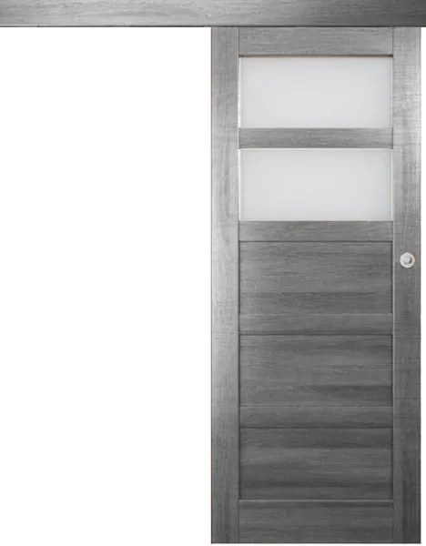 posuvné interiérové dveře na stěnu vasco doors BRAGA model 3 Průchozí rozměr: 70 x 197 cm, Orientace dveří: Levé dveře, Dekor: Ořech muškátový