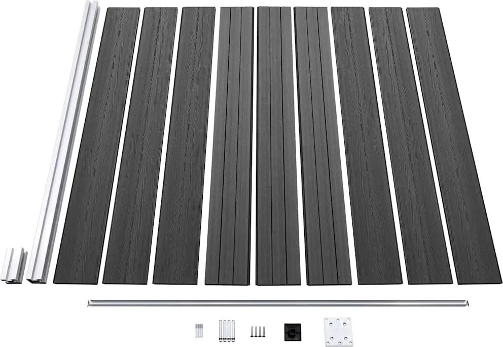 Set plotových dílců WPC 526 x 186 cm černý 3070430