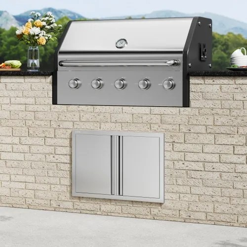 BBQ přístupová dvířka, 710 × 482 mm dvojitá venkovní kuchyňská dvířka