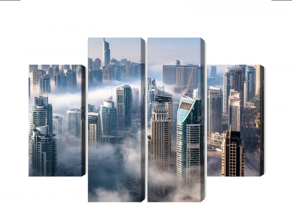 Vícedílný obraz Panorama Města Dubaj V Mlze Nedostatek Nedostatek Přírodní plátno 120x90