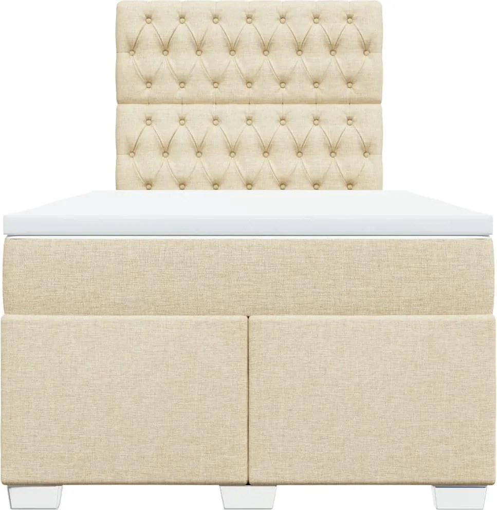 Box spring postel s matrací krémová 120x190 cm textil 3292739