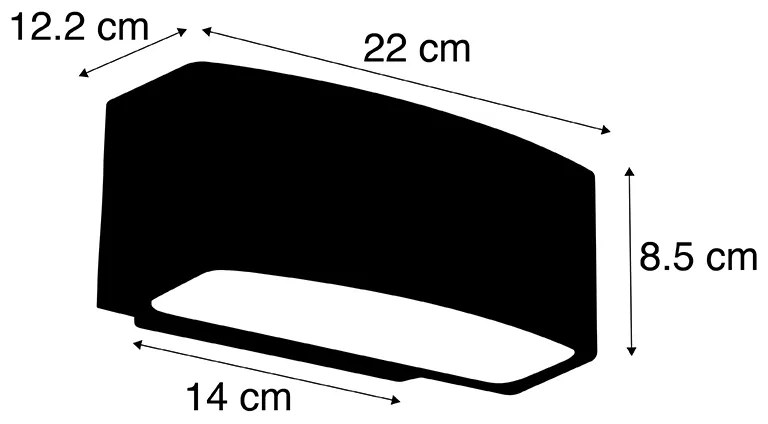 Moderní venkovní nástěnné svítidlo černé IP44 - Latina