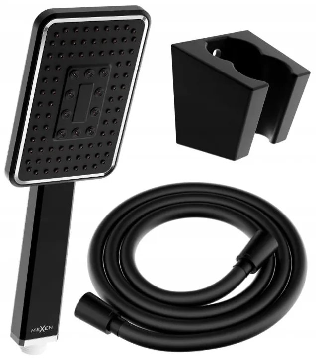 Mexen příslušenství - 1-bodový ruční sprchový set R-54, černá/chrom, 785545053-71
