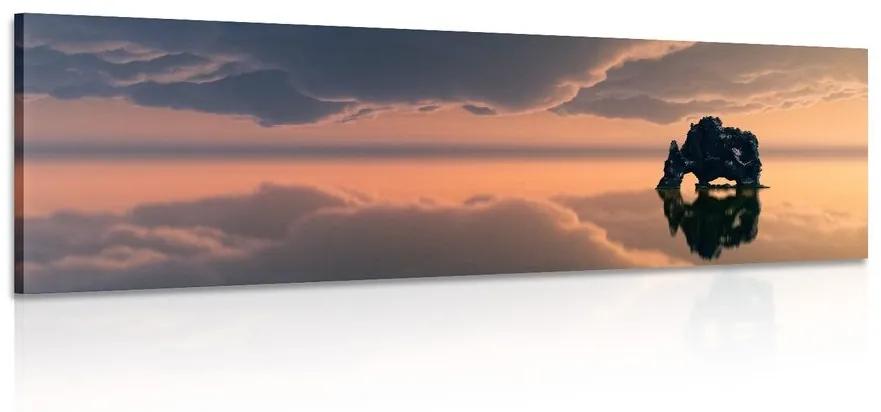 Obraz skála pod oblakem - 150x50 cm