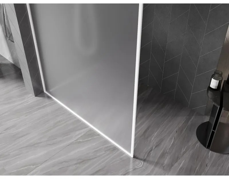 Mexen, Mexen Kioto-XF sprchová stěna s rámem 160 x 202 cm, matná 10 mm, bílá - 800-160-104-20-30-X