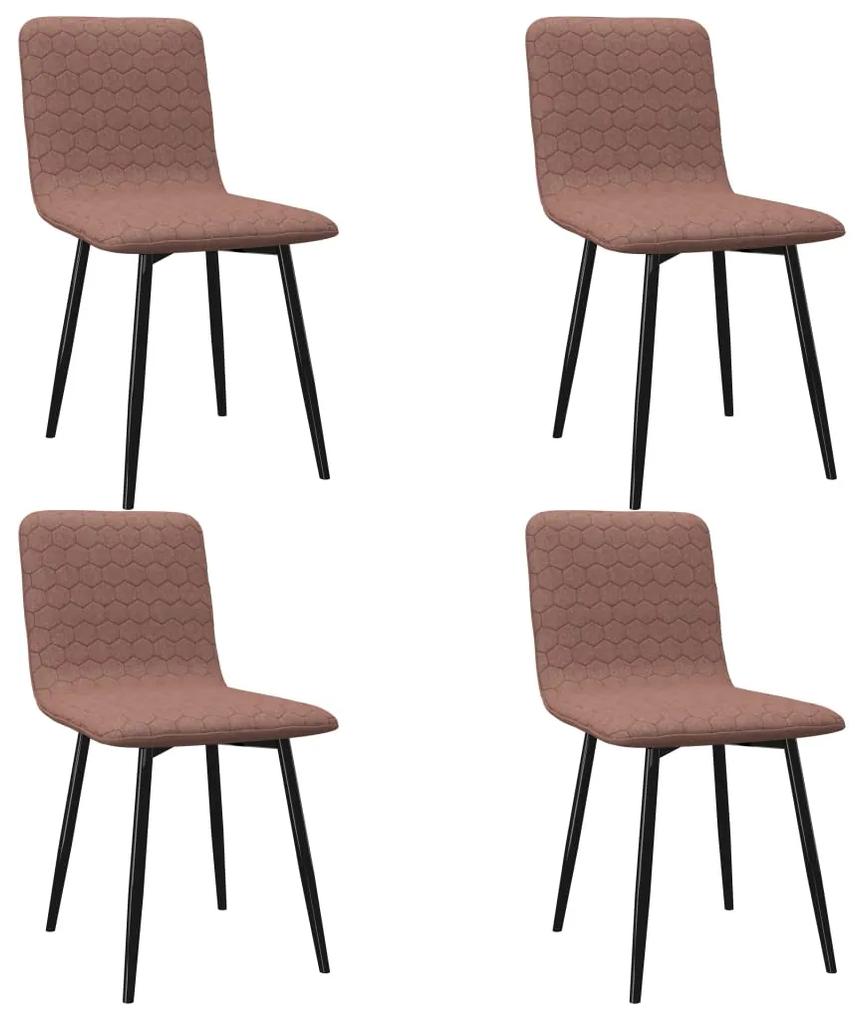 282502 vidaXL Jídelní židle 4 ks hnědé textil
