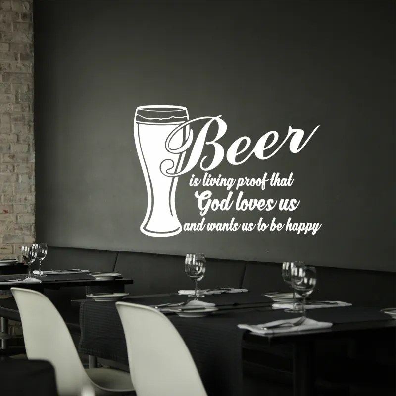 Samolepka na zeď - Beer nápis (60x42 cm) - PopyDesign