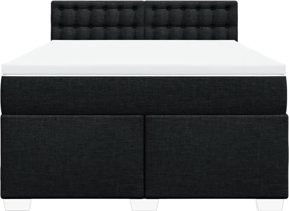 Box spring postel s matrací černá 160x200 cm textil 3288255