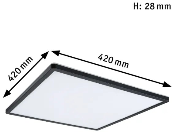 Paulmann 71016 Atria Shine, černé stropní svítidlo s korónou, 22W LED 4000K tříkrokové stmívání, 42x42cm