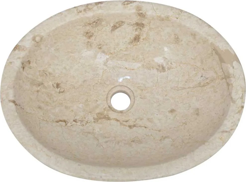 Umyvadlo krémové 53 x 40 x 15 cm mramor 149171