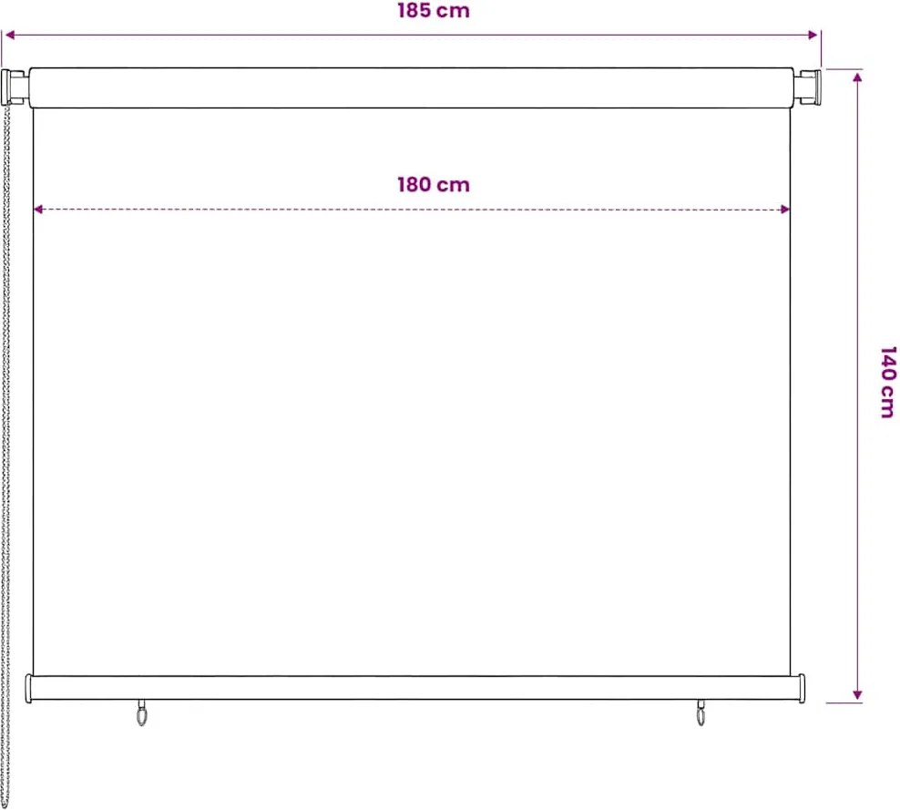 Venkovní roleta 185 (Š) x 140 (V) cm modrá HDPE 312841