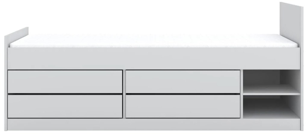 Dětská postel LEON se šuplíky - 200x90 cm - bílá