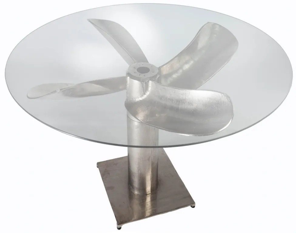 Designový jídelní stůl Propeller 94 cm stříbrný