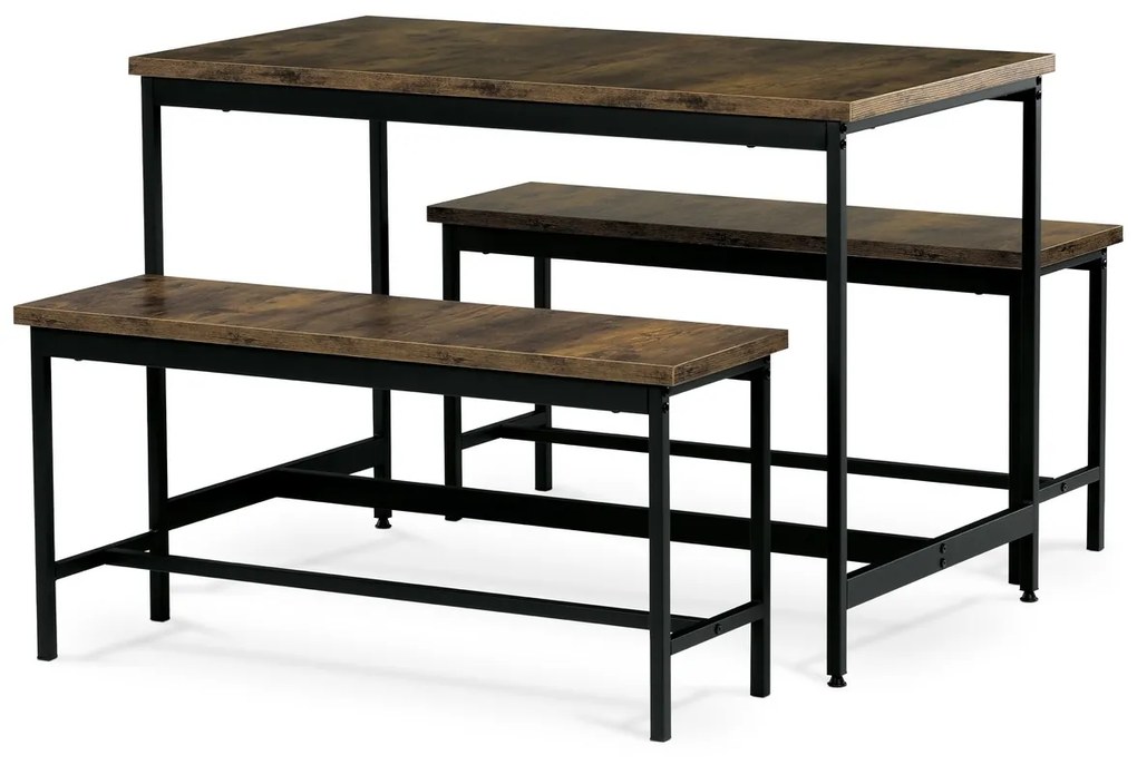 Jídelní set se 2 lavicemi OLD WOOD, 110 x 60 x 75 cm