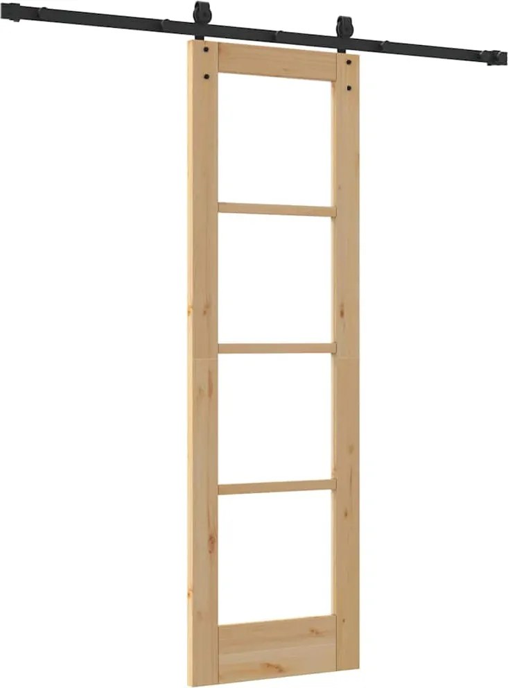 Posuvné dveře 61 x 198,5 cm Masivní borové dřevo a sklo 3332321