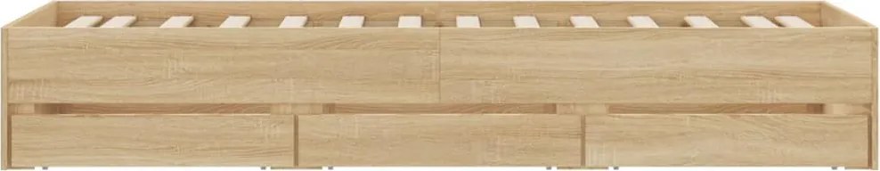 Rám postele se zásuvkami dub sonoma 90x190 cm kompozitní dřevo 3207324