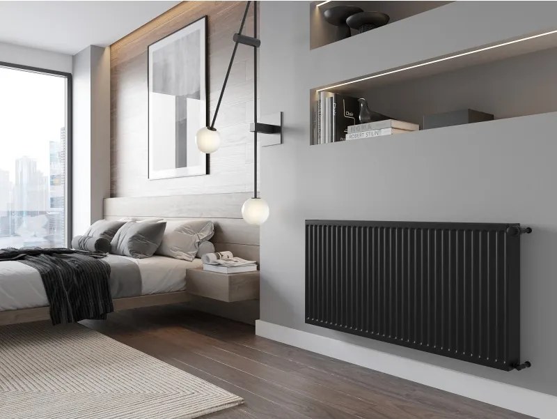 Mexen C22, panelový radiátor 500 x 1600 mm, boční připojení, 2279 W, černá, W422-050-160-70