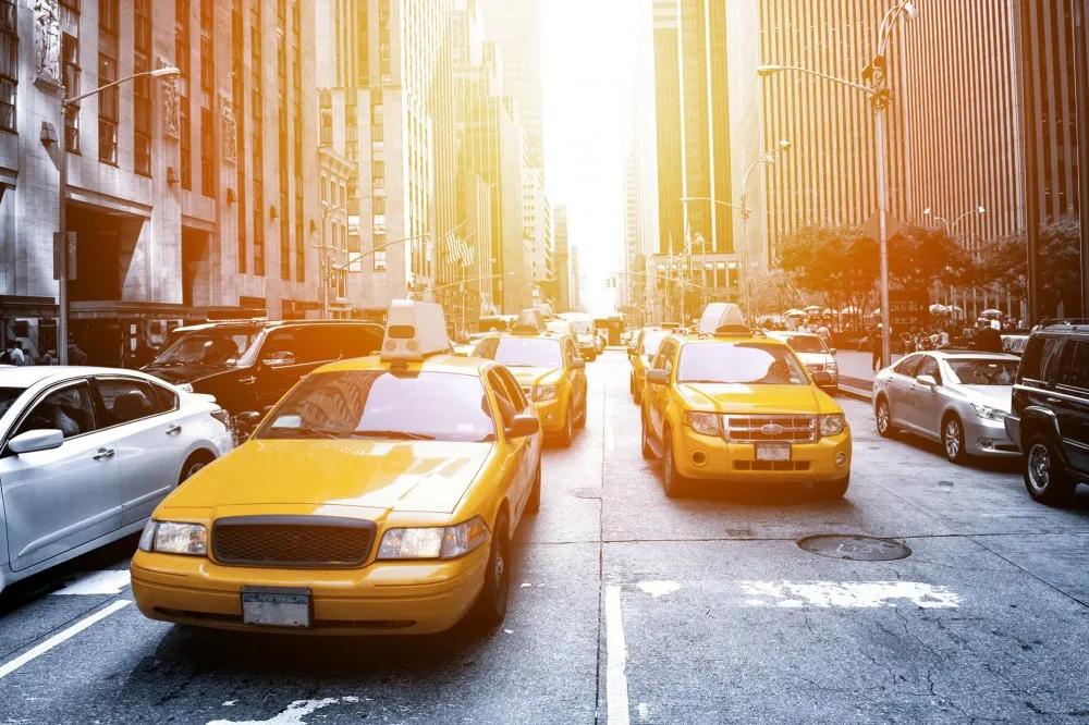 Vícedílný obraz Taxi Na Slunci Nyc Nedostatek Nedostatek Přírodní plátno 60x40