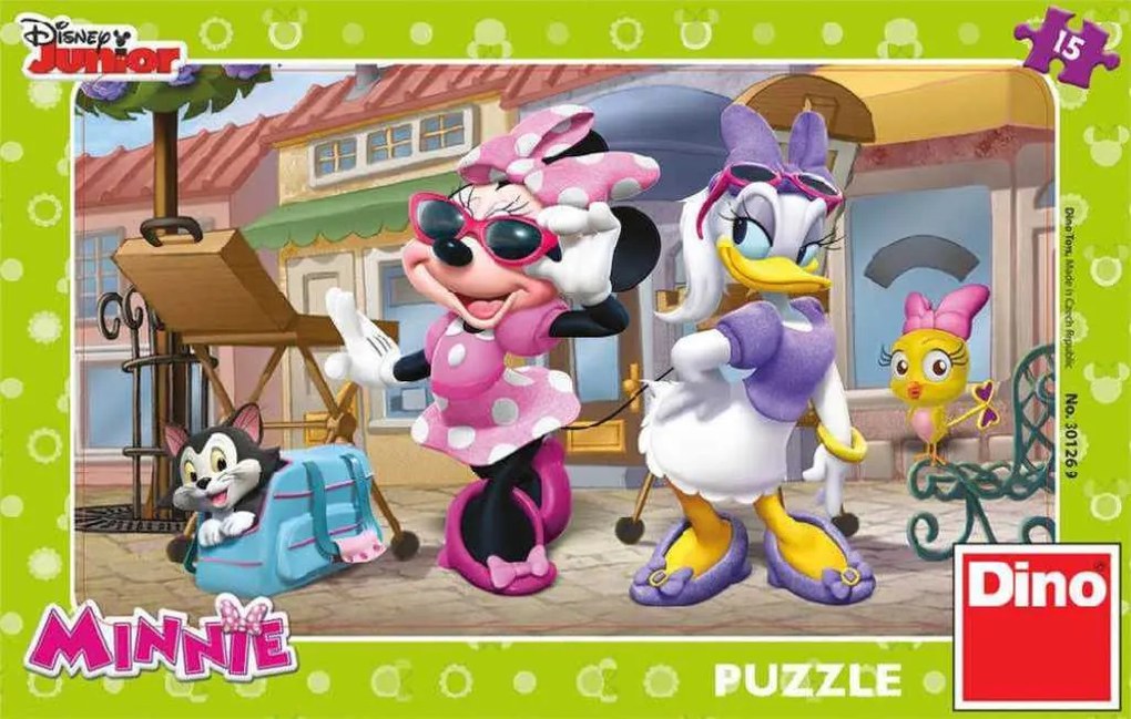 DINO Hra Puzzle Disney Junior Minnie na Montmartru 15 dílků v krabici dn301269