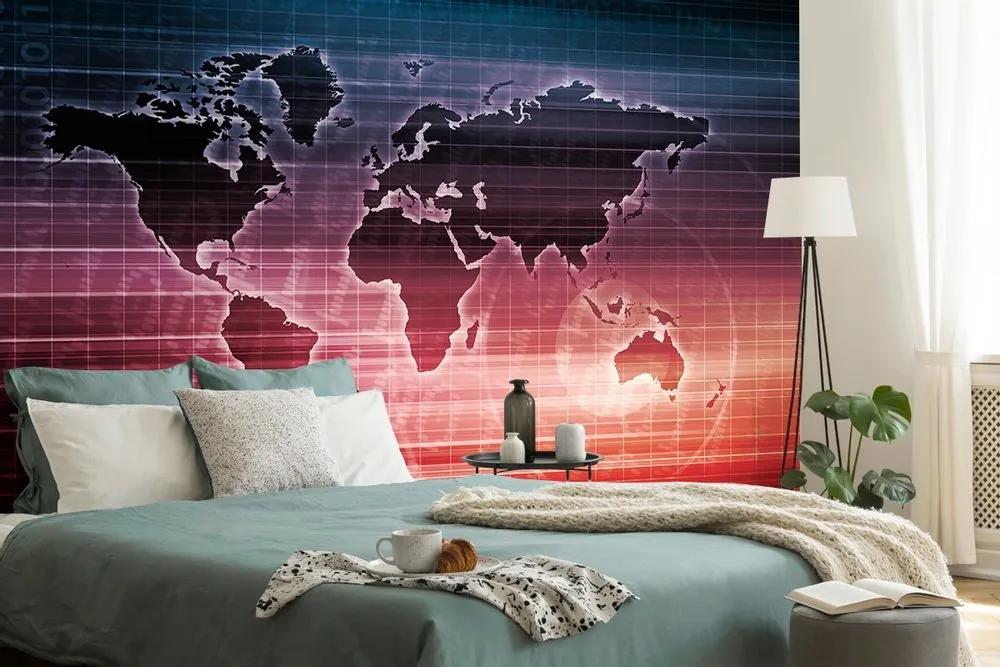 Samolepící tapeta mapa světa se zajímavým pozadím - 375x250 cm