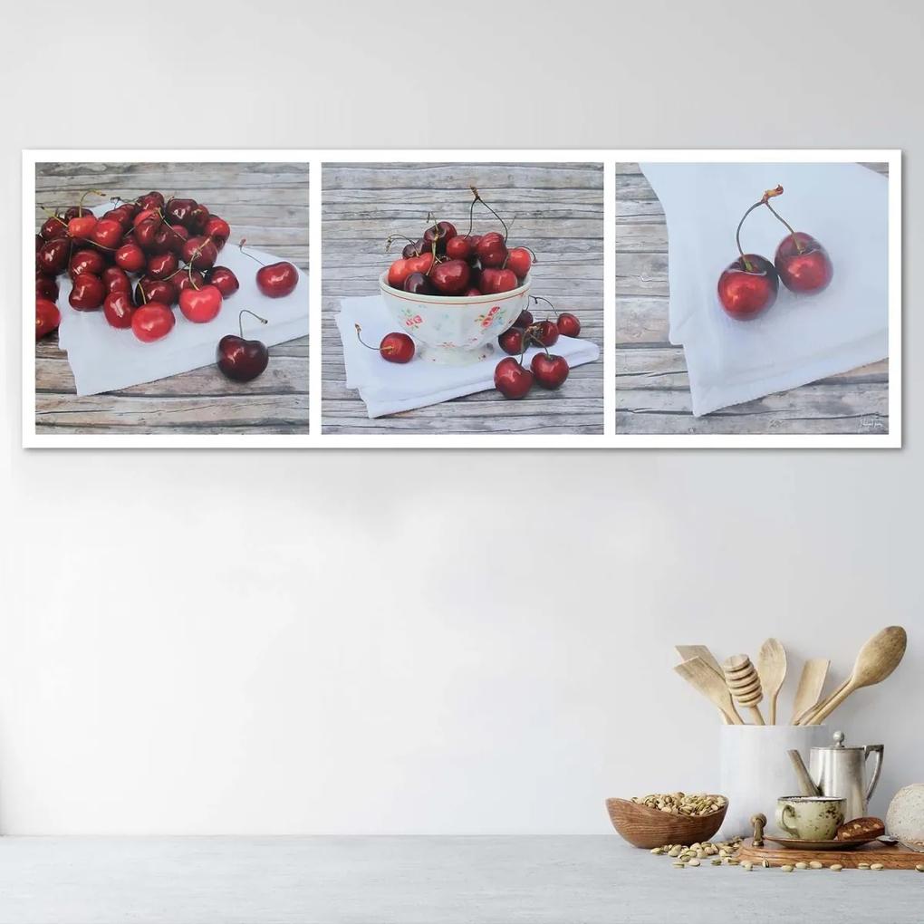 Obraz na plátně Třešně Ovoce - 120x40 cm