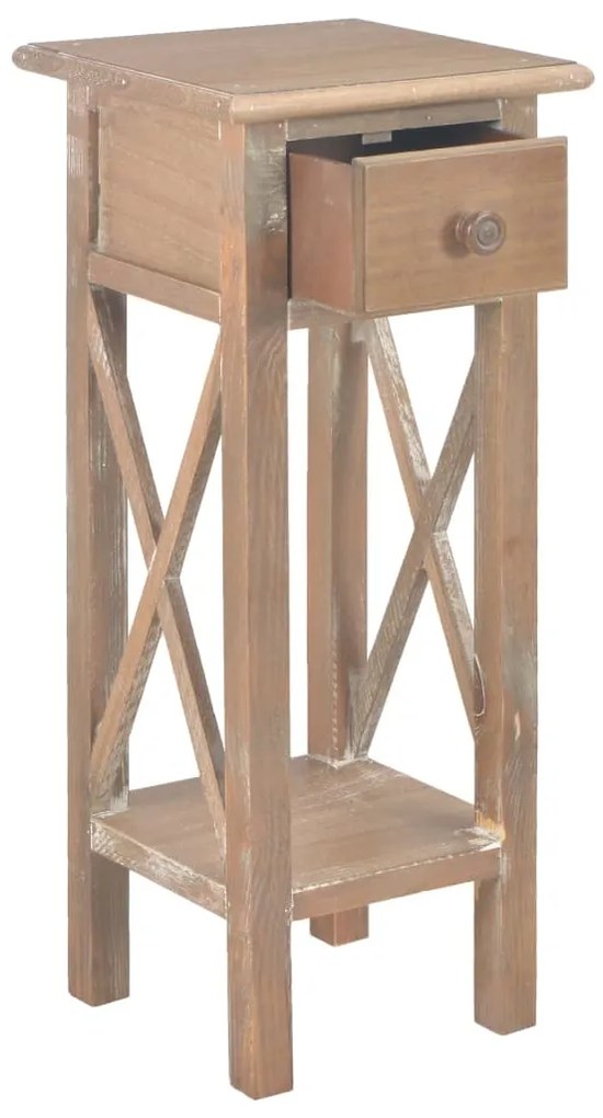 vidaXL 280060 Marketos Side Table Brown 27x27x65,5 cm Wood