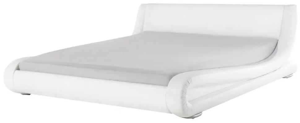 Kožená vodní postel 160 x 200 cm bílá AVIGNON Beliani