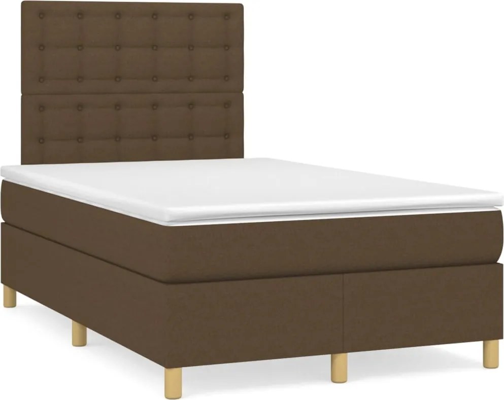 Box spring postel s matrací tmavě hnědá 120x200 cm textil 3142644