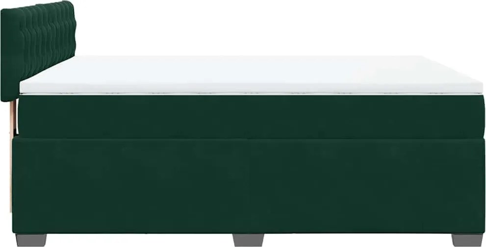 Box spring postel s matrací tmavě zelená 140x200 cm samet 3288639