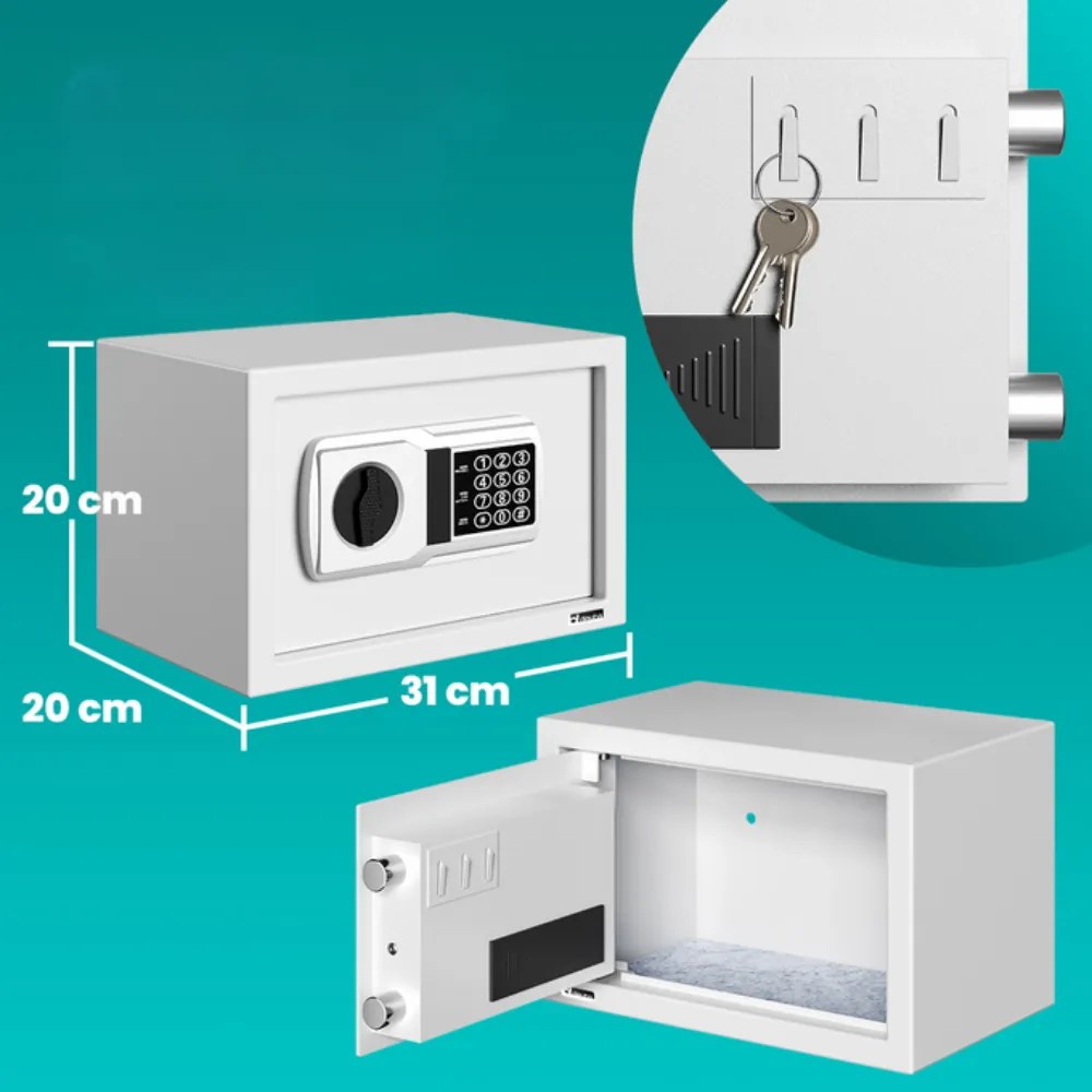 Deuba Elektrický nábytkový trezor SAFETY, 31 x 20 x 20cm, stříbrná