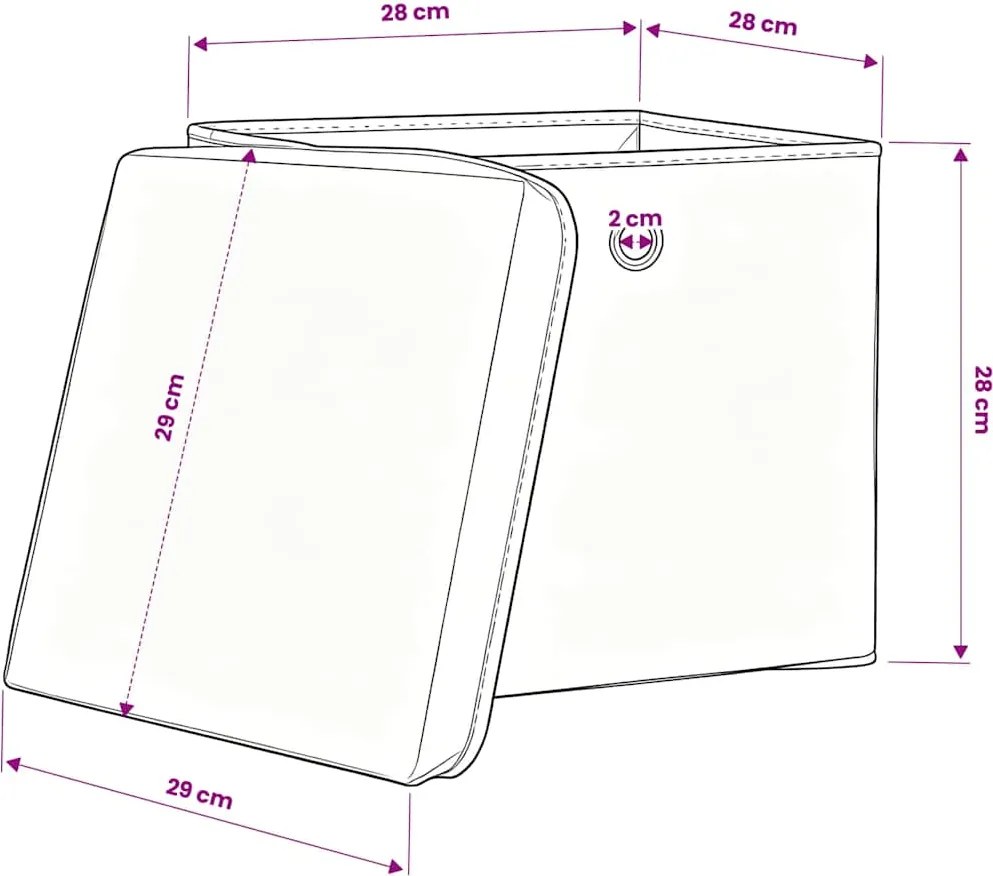 Úložné boxy s víky 4 ks 28 x 28 x 28 cm bledě modré 325232