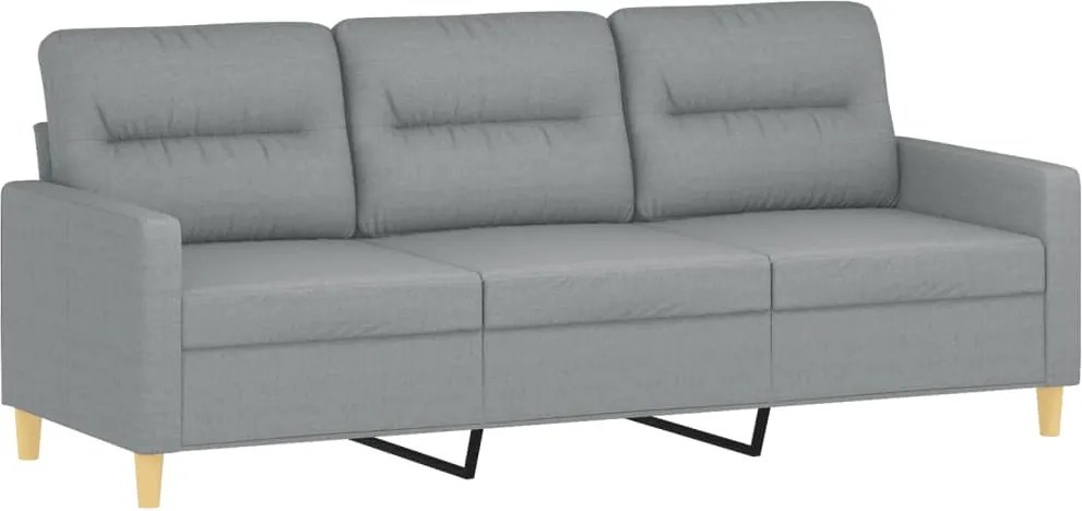3dílná sedací souprava s polštáři světle šedá textil 3201624