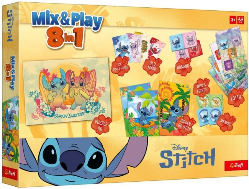 Trefl Mix & Play 8v1 Stitch společenská hra