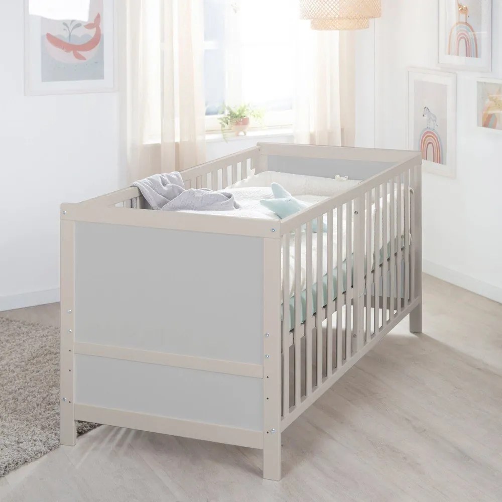 Šedá postýlka s nastavitelnou výškou 70x140 cm Easy Sleep – Roba